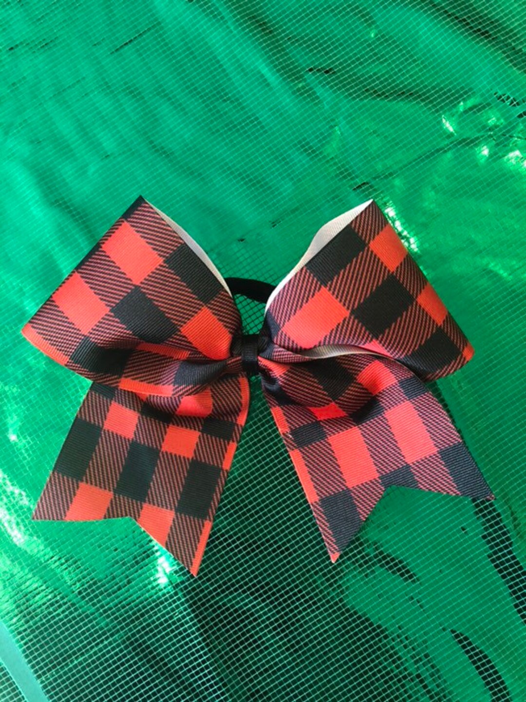 Buffalo Plaid Cheer Bow - Etsy