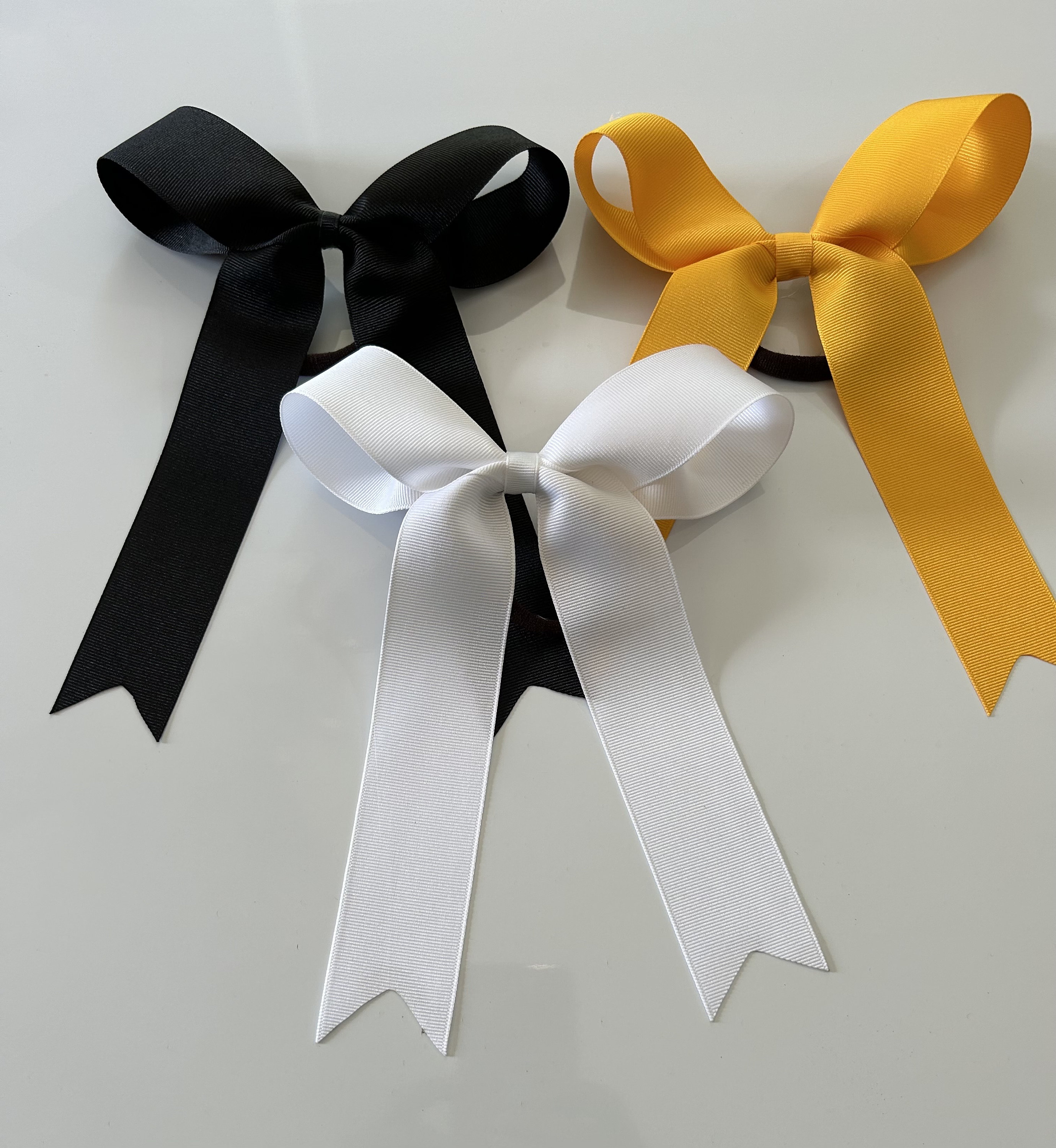 Solid 1.5 Inch Wide College Style Cheer Bows. Dance Teams Long Tails - Etsy
