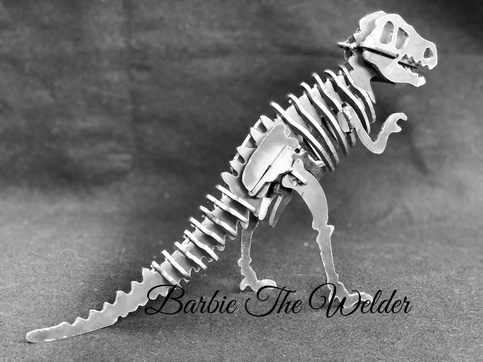 T-Rex Metal Art Sculpture Welding Kit Welded I Can Weld Barbie | Etsy