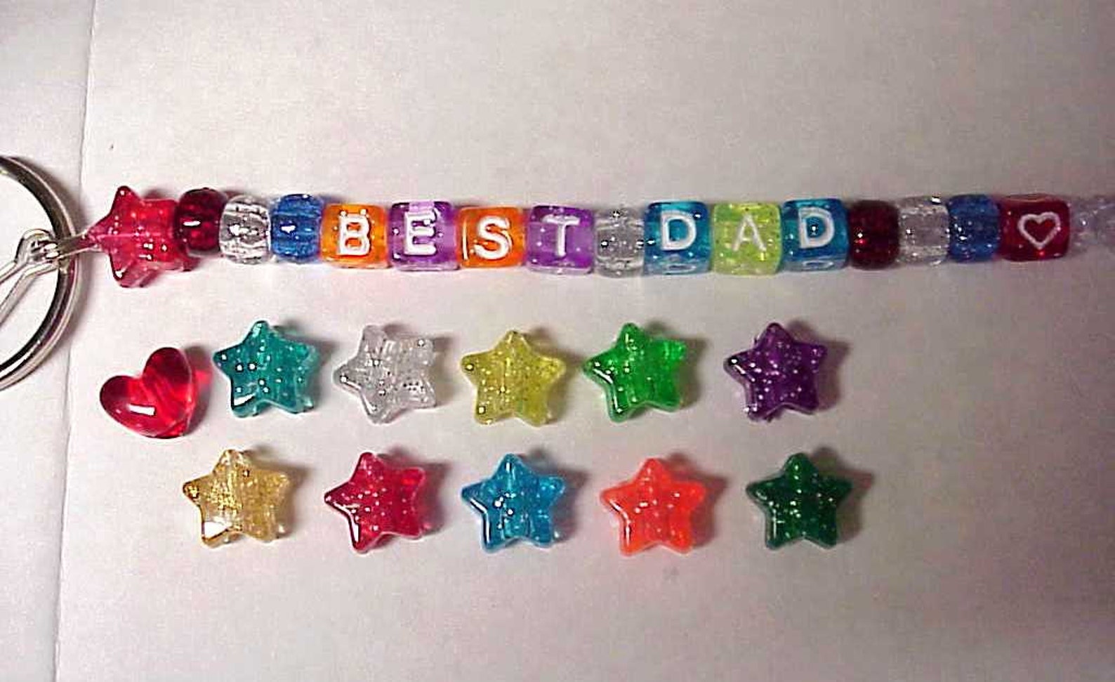 Best Dad Beaded Key Chain Father's Day Gift - Etsy UK