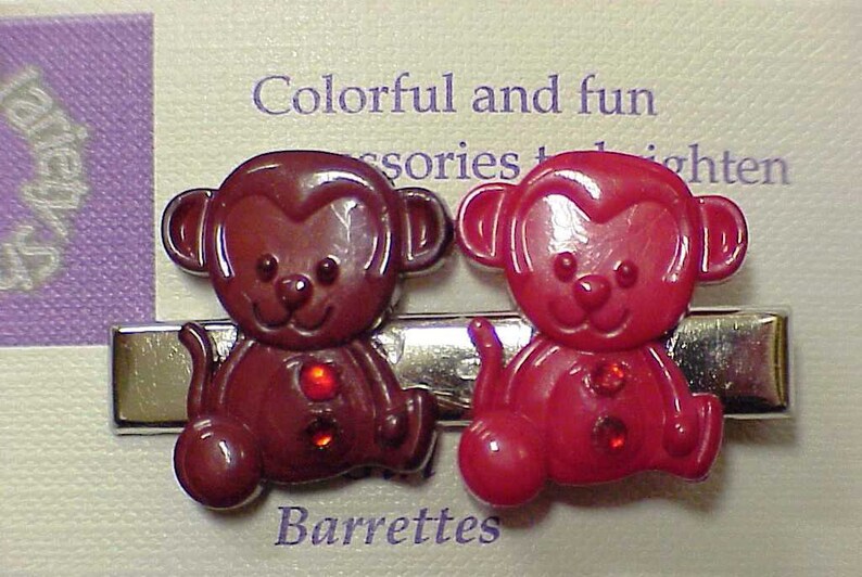 Be-jeweled Monkeys (many Colors) Girly Flat Alligator Clip Single ...
