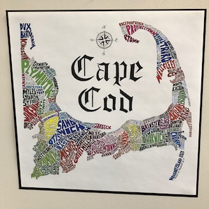 Cape Cod Word Map 8.375x8 Drawing - Etsy