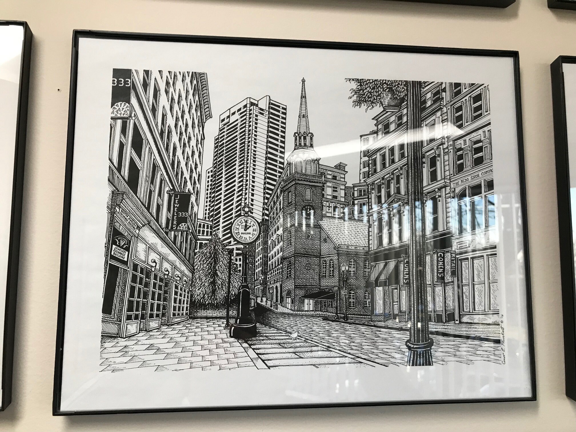 Boston's Downtown Crossing Drawing 10.1875x8" - Etsy
