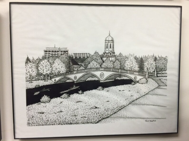 Harvard Weeks Footbridge 10.375x8 Drawing - Etsy