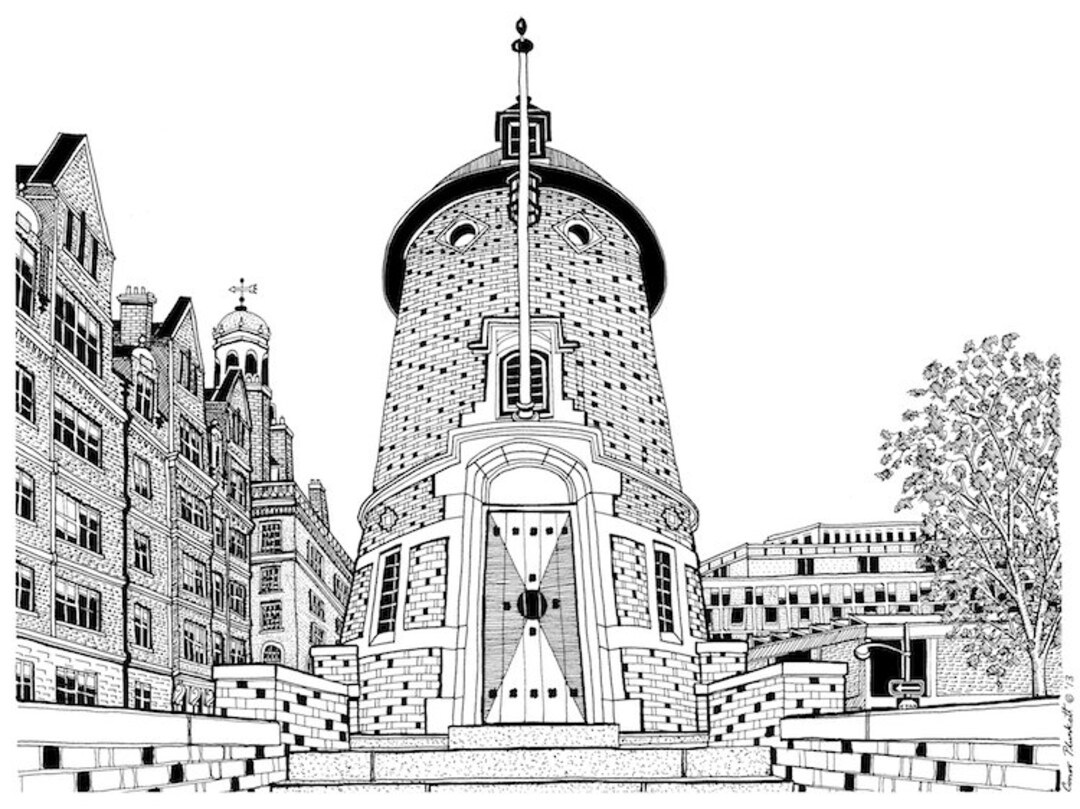 Harvard Lampoon Building 11x8.5" Drawing - Etsy