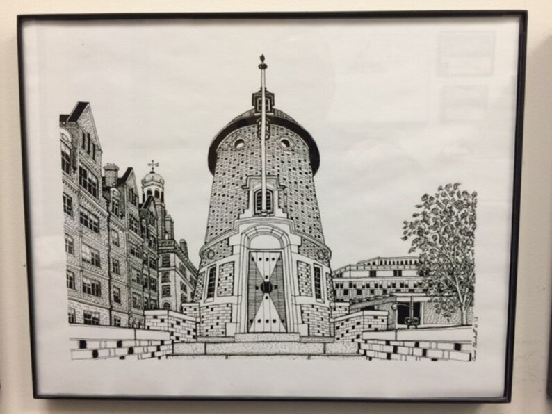 Harvard Lampoon Building 11x8.5" Drawing - Etsy
