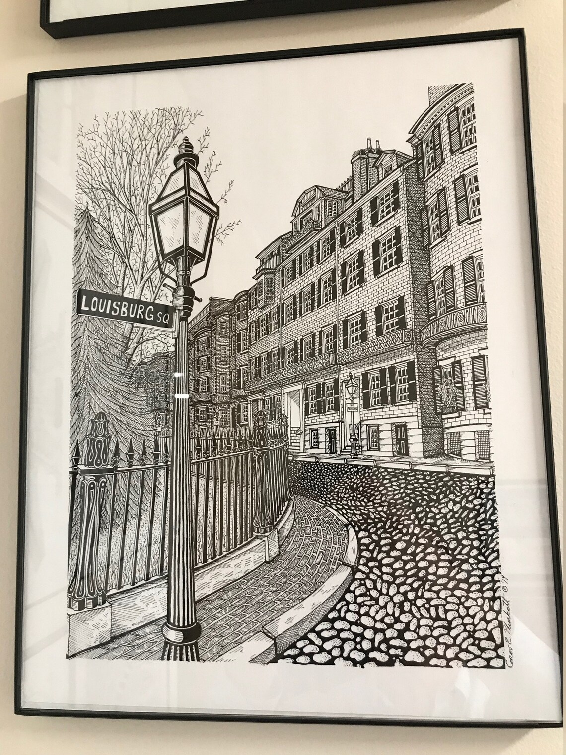 Boston's Louisburg Square 8x10.1875 Drawing - Etsy
