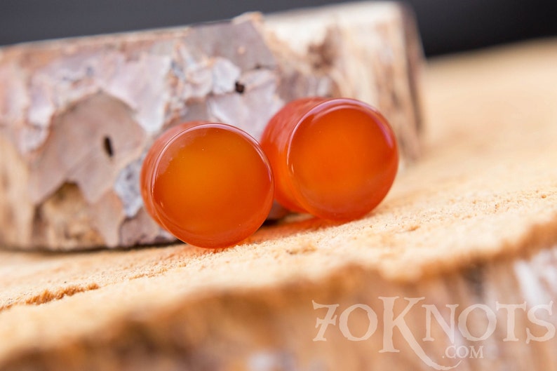 Red Agate Stone Plugs Double Flared 1 Pair 6mm 8mm | Etsy