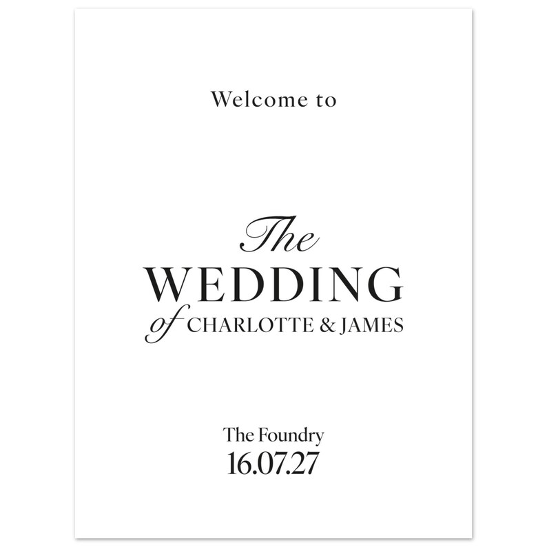 Personalised Printed Wedding Welcome Sign | Custom Colour | Foam Board ...