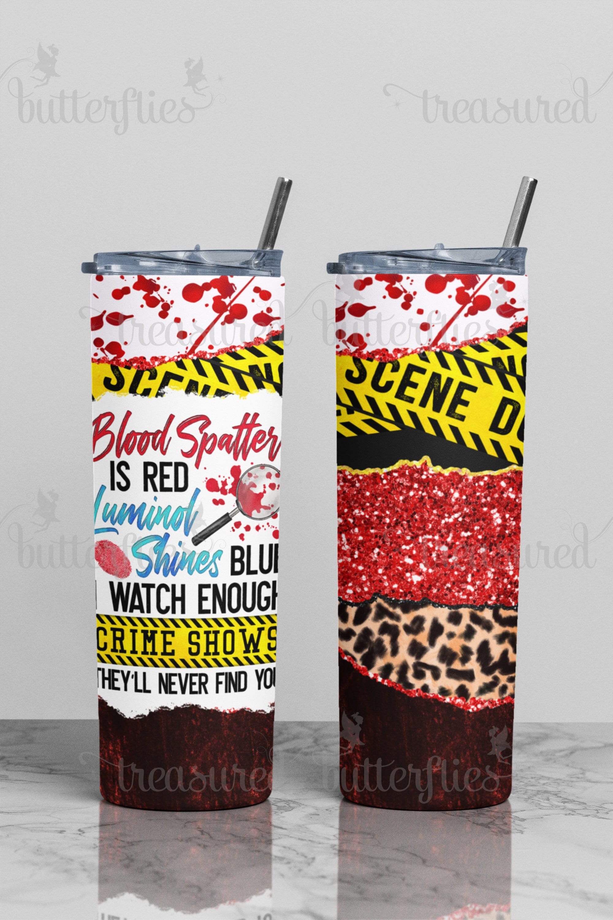 Blood Splatter & Luminol True Crime 20oz Tumbler | Etsy