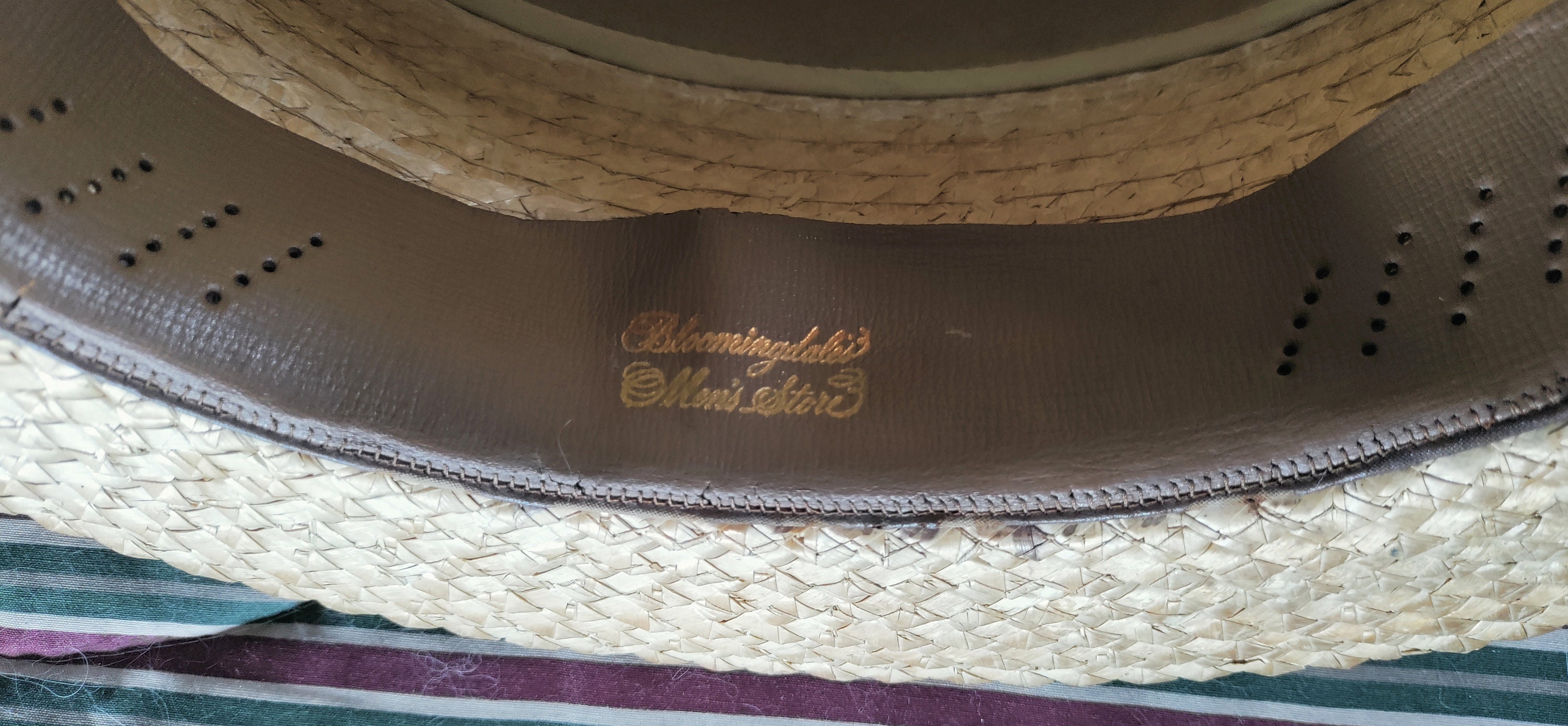 Men's Woven Straw Boater Hat With Ribbon, Original Circa Early 1900s ...