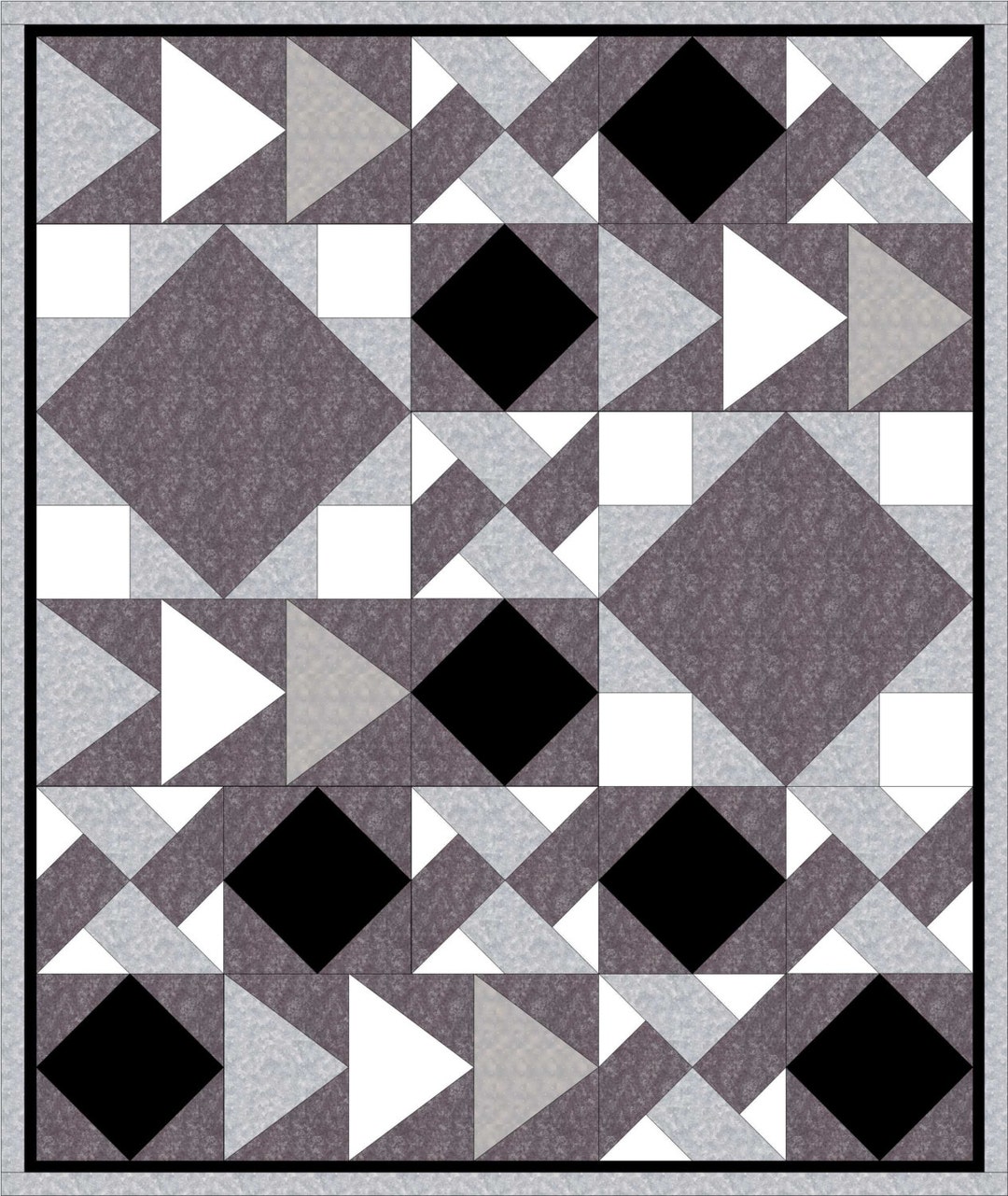 PDF Full Bed Quilt Pattern - Easy Grey Neutrals - Etsy