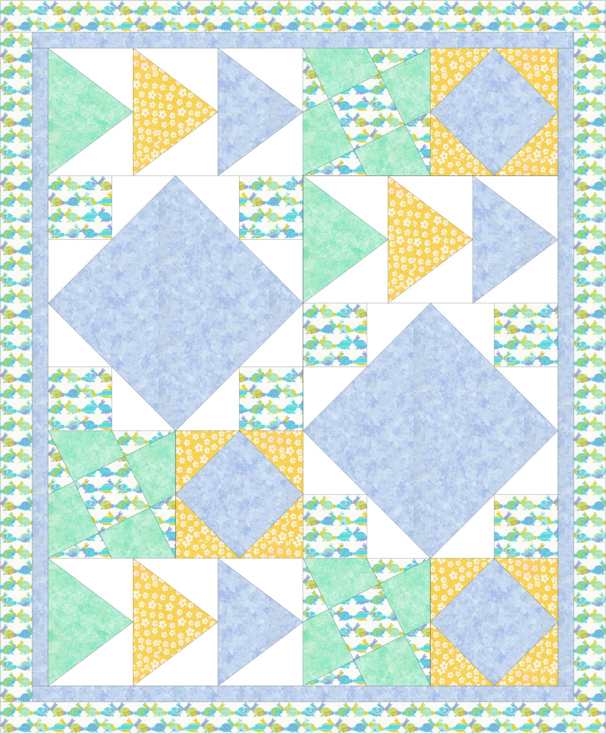PDF Baby Quilt Pattern - Boy-girl Pastels - Etsy