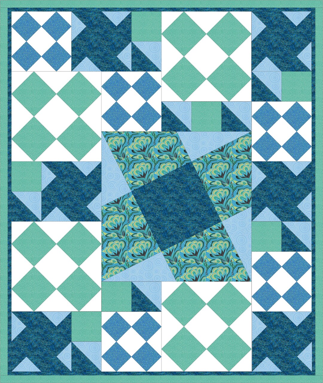 Modern, Full Bed Quilt PDF Pattern - Left Turn Squares - Etsy