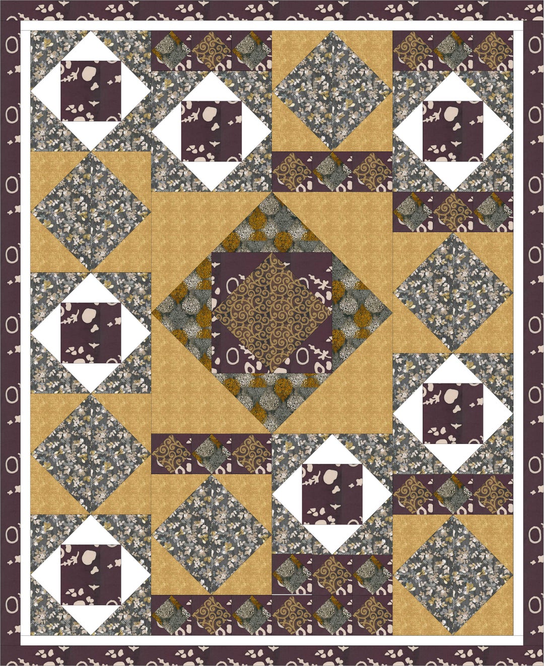 Modern, Neutral, Throw Quilt PDF Pattern - Brown Neutrals Two - Etsy