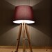 Wood Floor Lamp Burgundy Interior Lamp Industrial Lamp Oak - Etsy