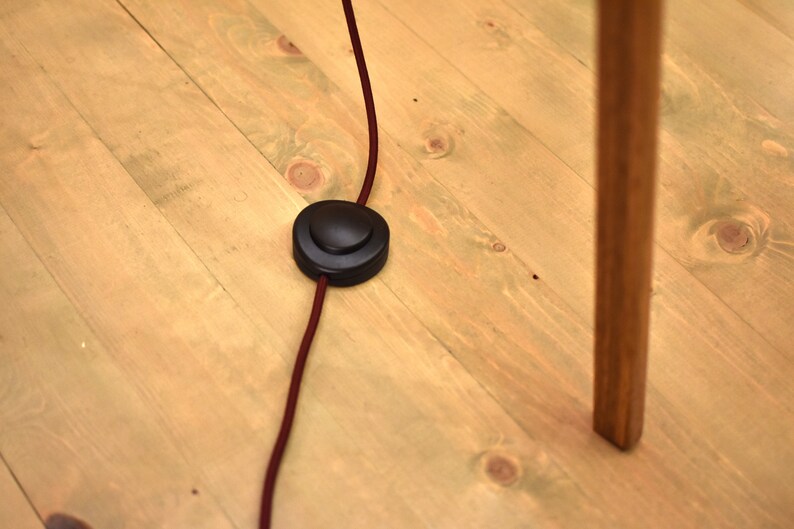 Wood Floor Lamp Burgundy Interior Lamp Industrial Lamp Oak | Etsy