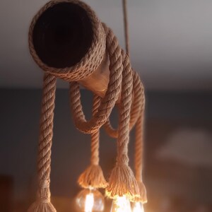 Bamboo Rope Pendant Lamp, Rope Hanging Light, Boho Ceiling Lamp ...