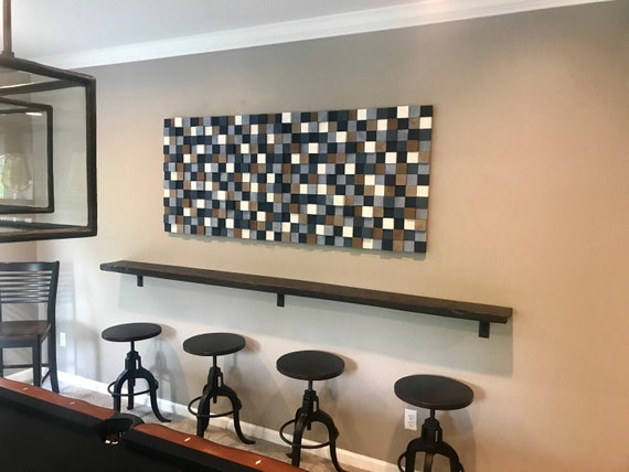 Wood Wall Decor Wood Wall Square Blocks Wood Wall Art Wood | Etsy