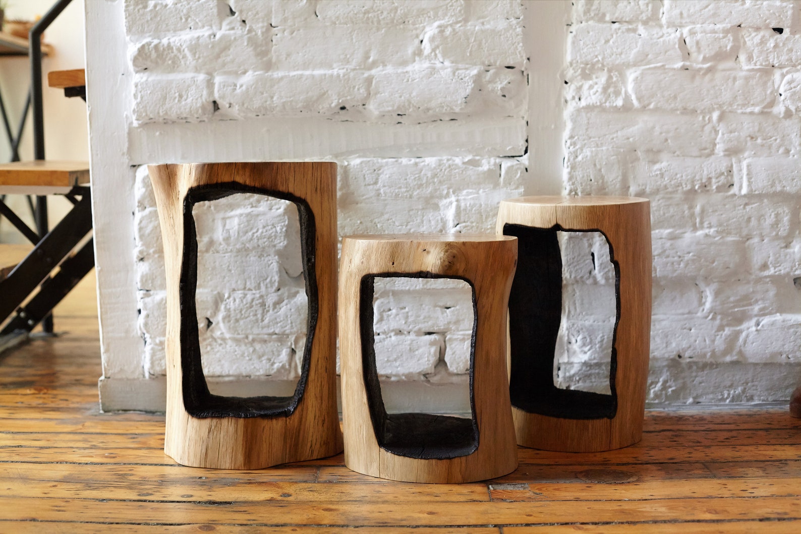 Wood Sump Tables Set of 3 Tree Strum Tables Log Book - Etsy
