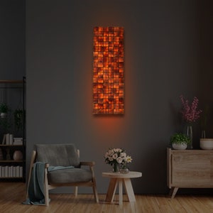 Pine Wood LED Wall Art, Backlit Geometric Decor, Media Wall - Etsy