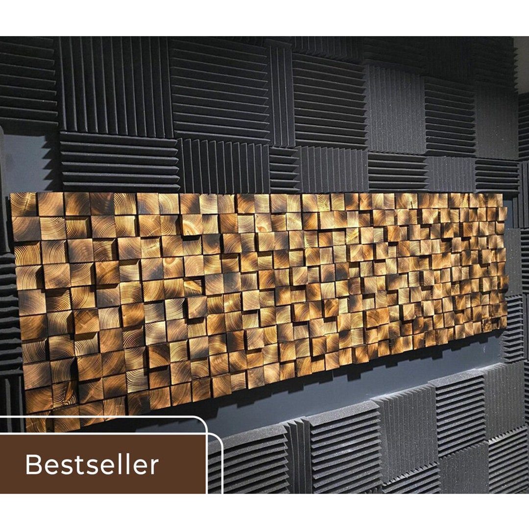 Wood Wall Art, Acoustic Panel, Sound Diffuser Wall Art, Music Studio ...
