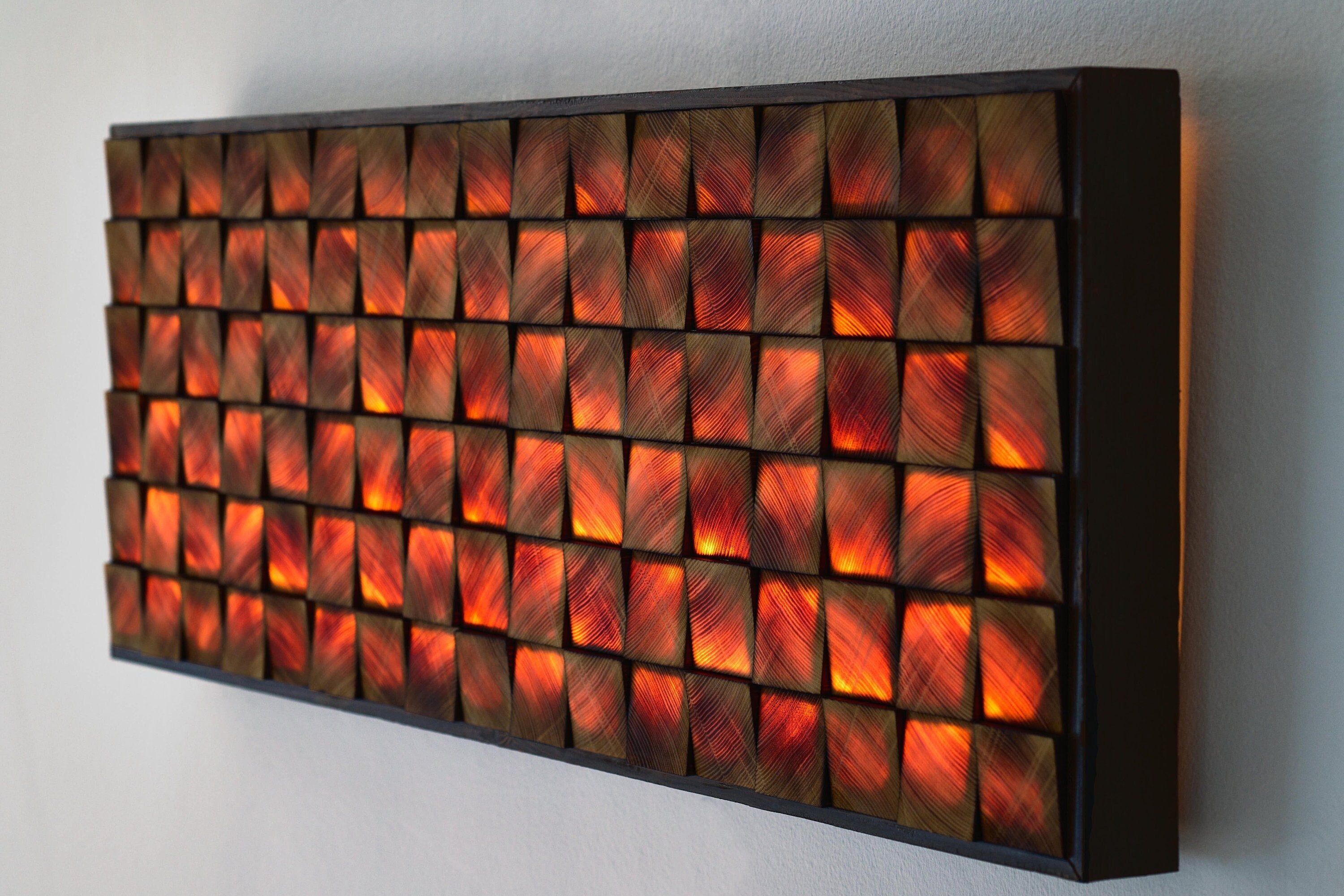 Vertical Wood Led Wall Art Backlit Lighted - Rustic Modern Led Wall Art ...