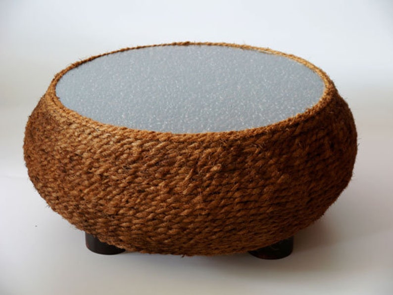 Rope Coffee Table Outdoor Patio Yard Decor Garden Round - Etsy