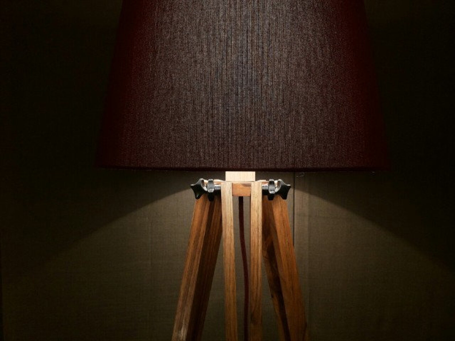 Wood Floor Lamp Burgundy Interior Lamp Industrial Lamp Oak | Etsy