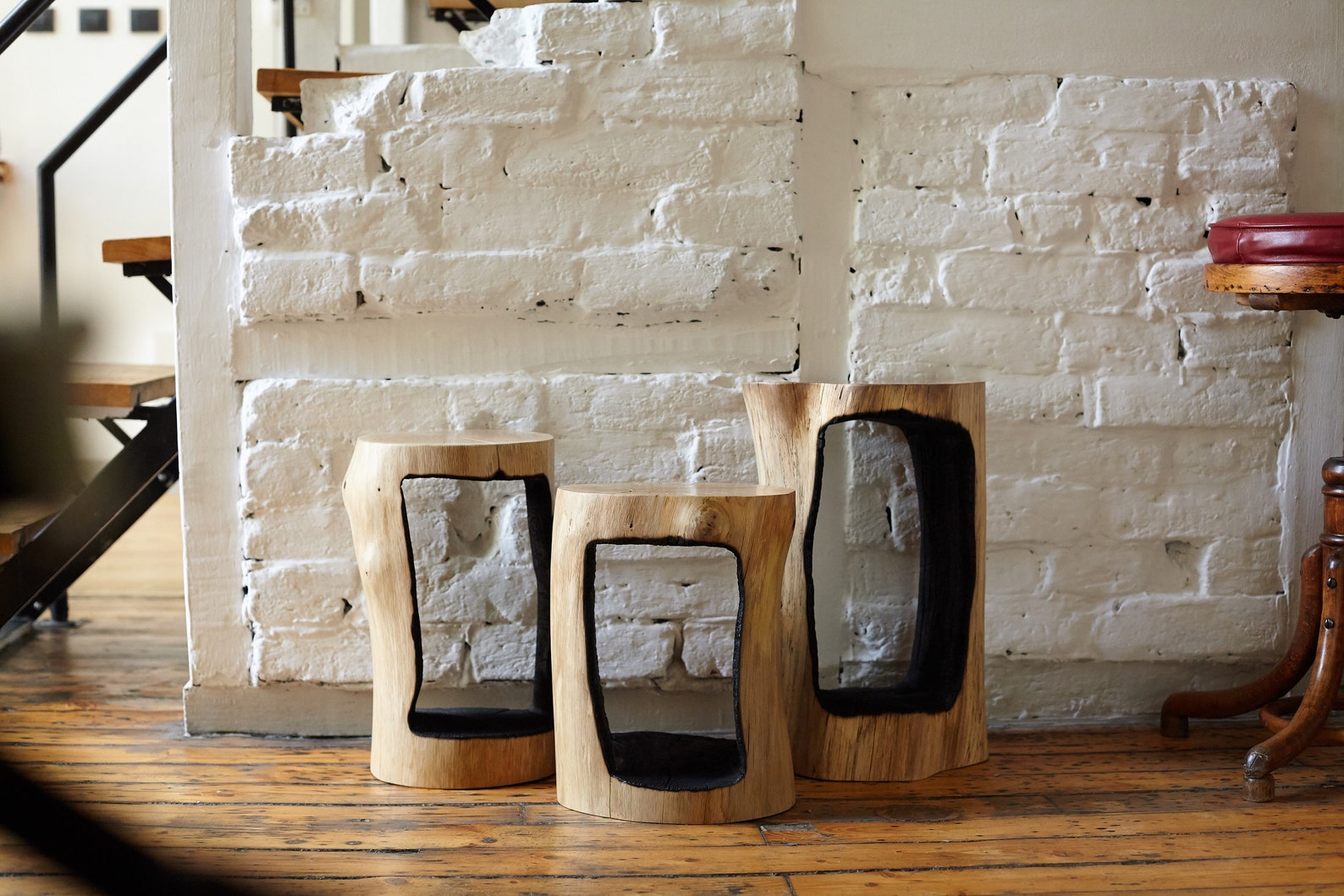 Wood Sump Tables Set of 3 Tree Strum Tables Log Book - Etsy