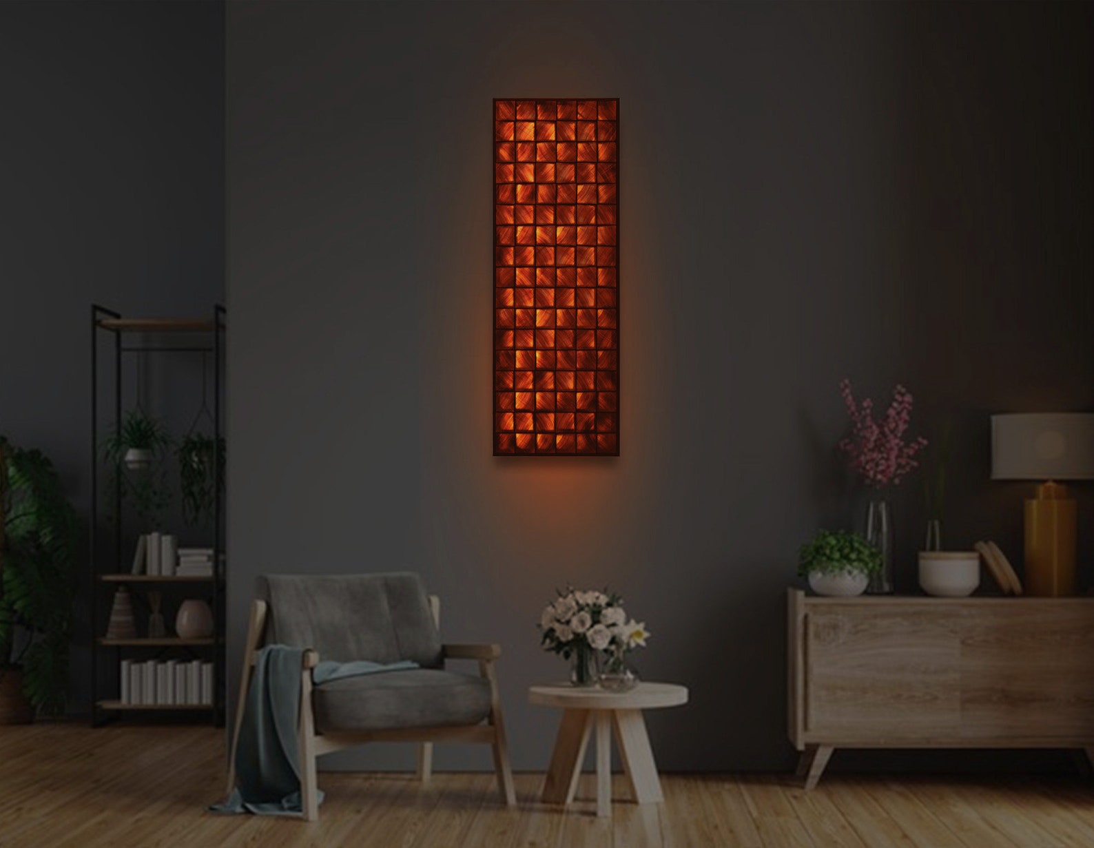 Led Backlit Wall Art Hanging, Led Wall Art, Wooden Led Wall Panel, Wood ...