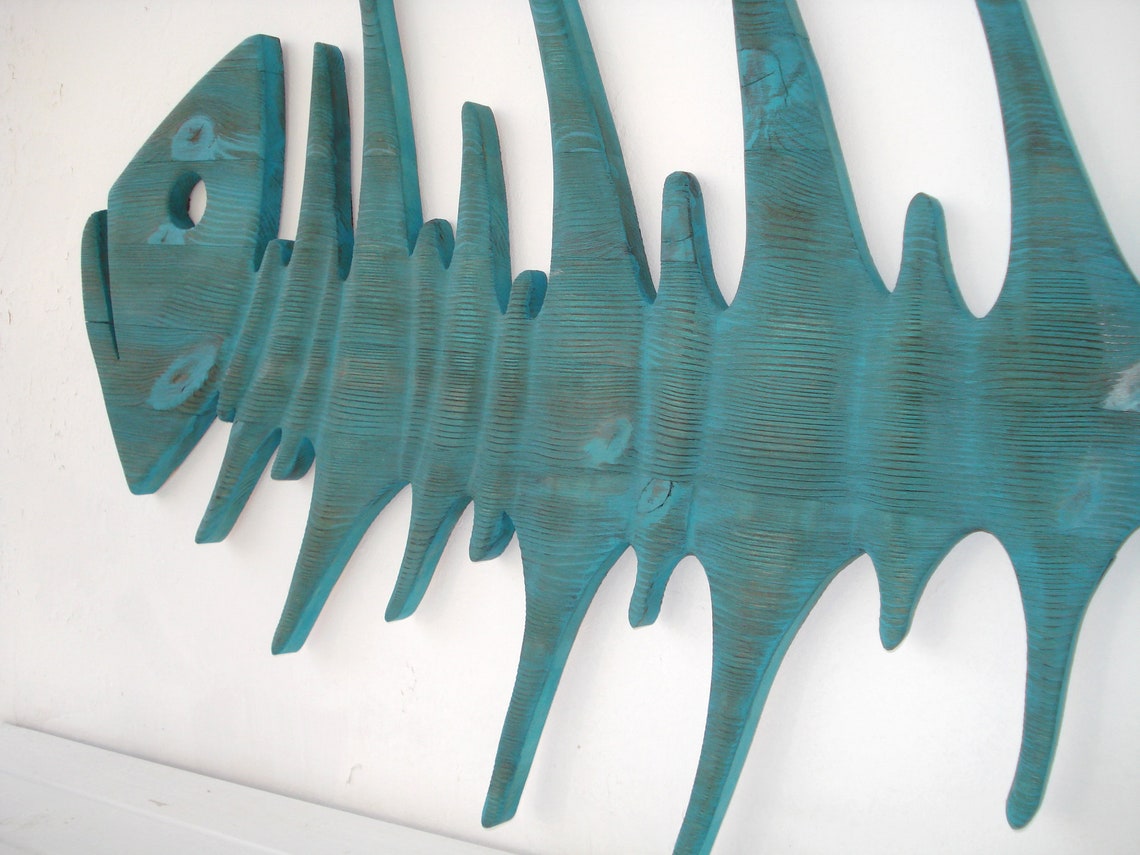 Wall Mounted Wooden Bone Fish Sculpture. Floating Bone Fish - Etsy