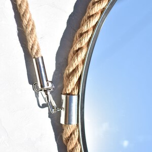 Nautical Rope Mirror for Bathroom in Coastal Blue - Oval Nautical ...