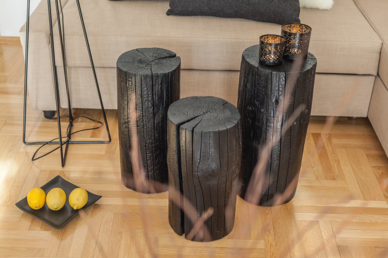 Tree Stump Table Burnt Wood Table Coffee Table Log Table | Etsy