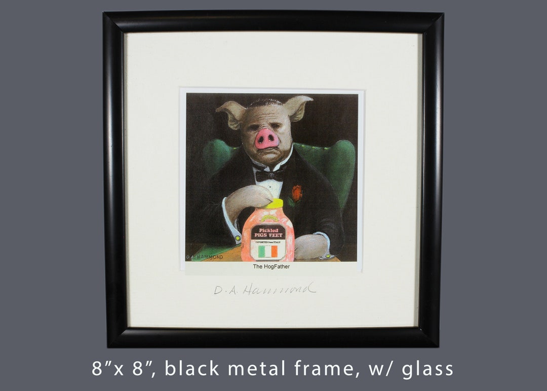 The Hogfather, Pig Humor, Artwork, Pastels, Gift, Framed, Not Framed ...