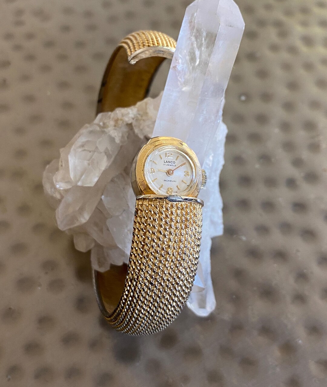Rare Vintage Swiss Lanco Ladies Gold Tone Bracelet Watch // Elegant ...