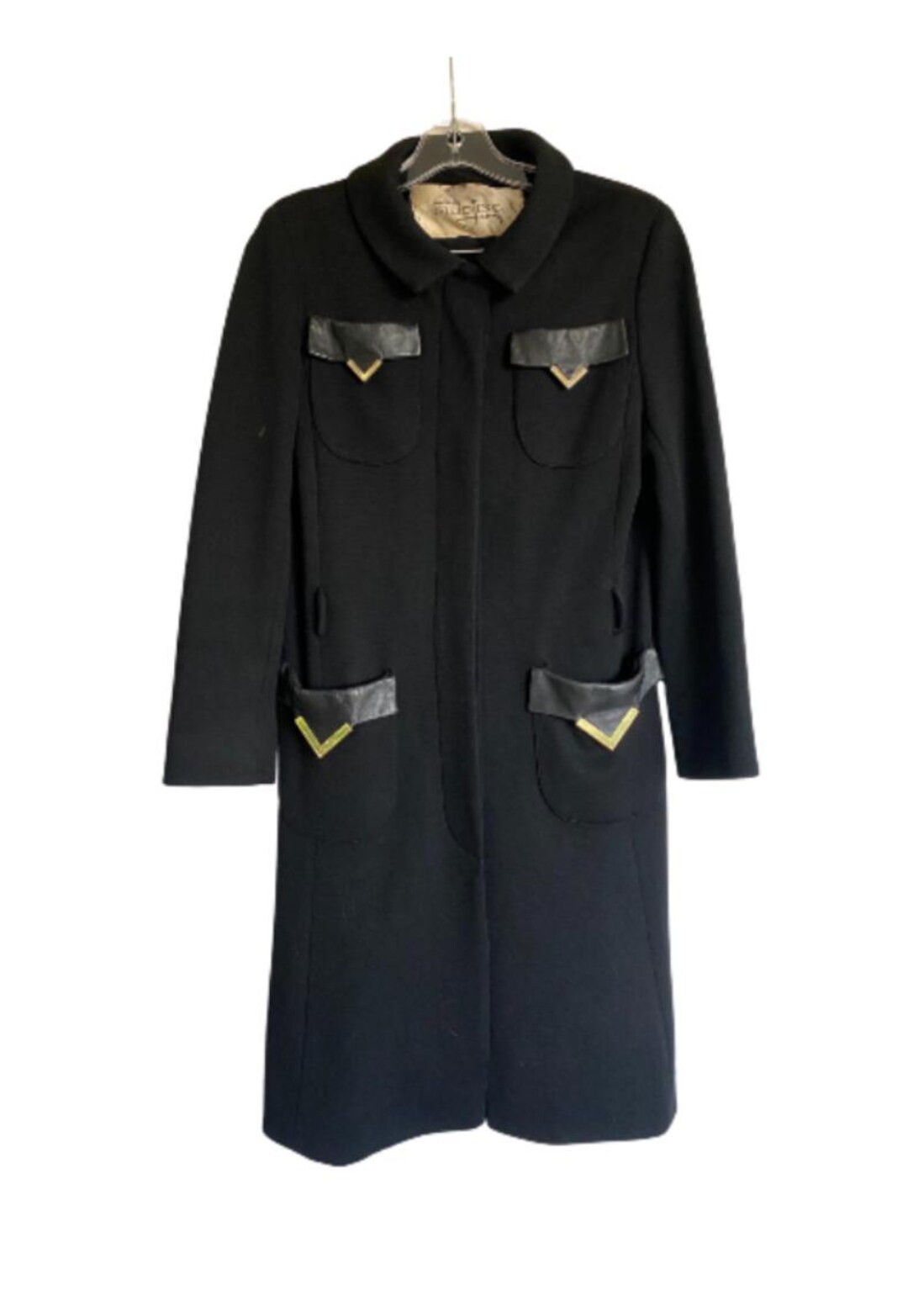 60's Vintage "sincerely Gidding Jenny" Black Wool Coat - Etsy