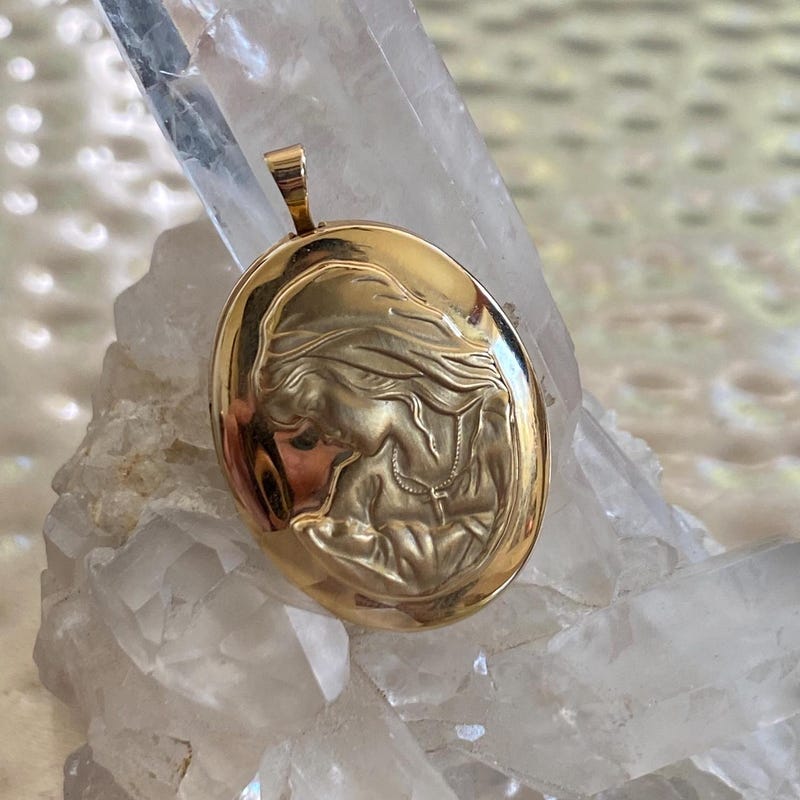 Virgin Mary Locket - Etsy