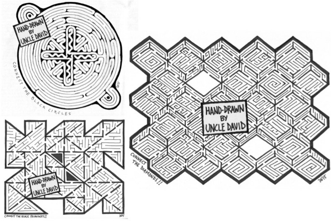 Geometric THREE MAZE Combo Pack! - Etsy