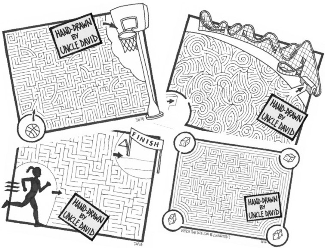 Fun and Games FOUR MAZE Combo Pack! - Etsy