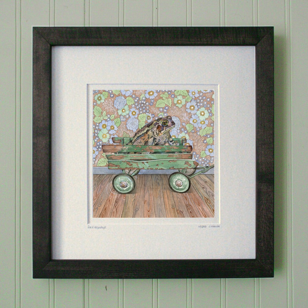 Towed framed Art Print From Watercolour of Toad Being Towed - Etsy Canada