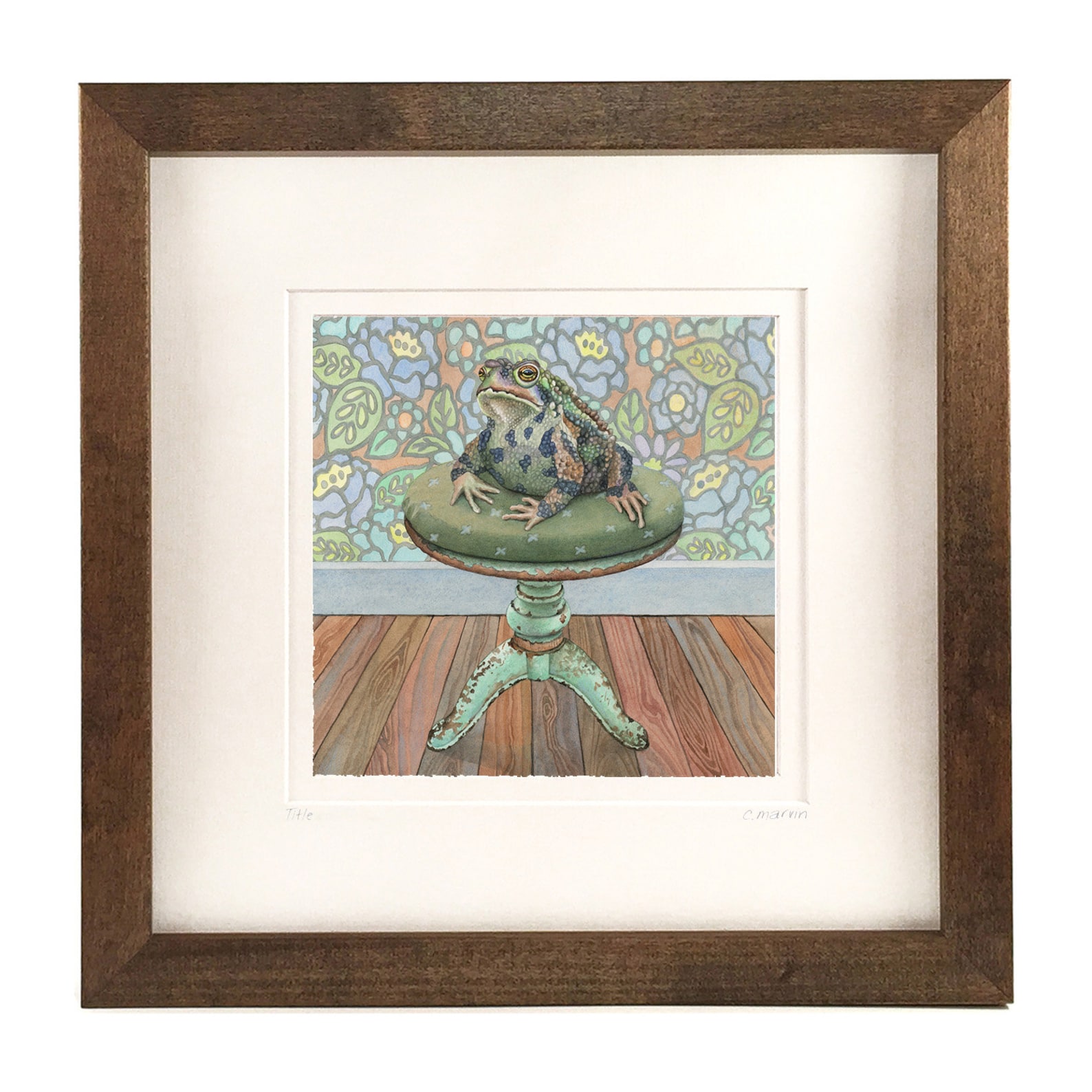Toad's Stool framed Print From Watercolour of Toad on an - Etsy