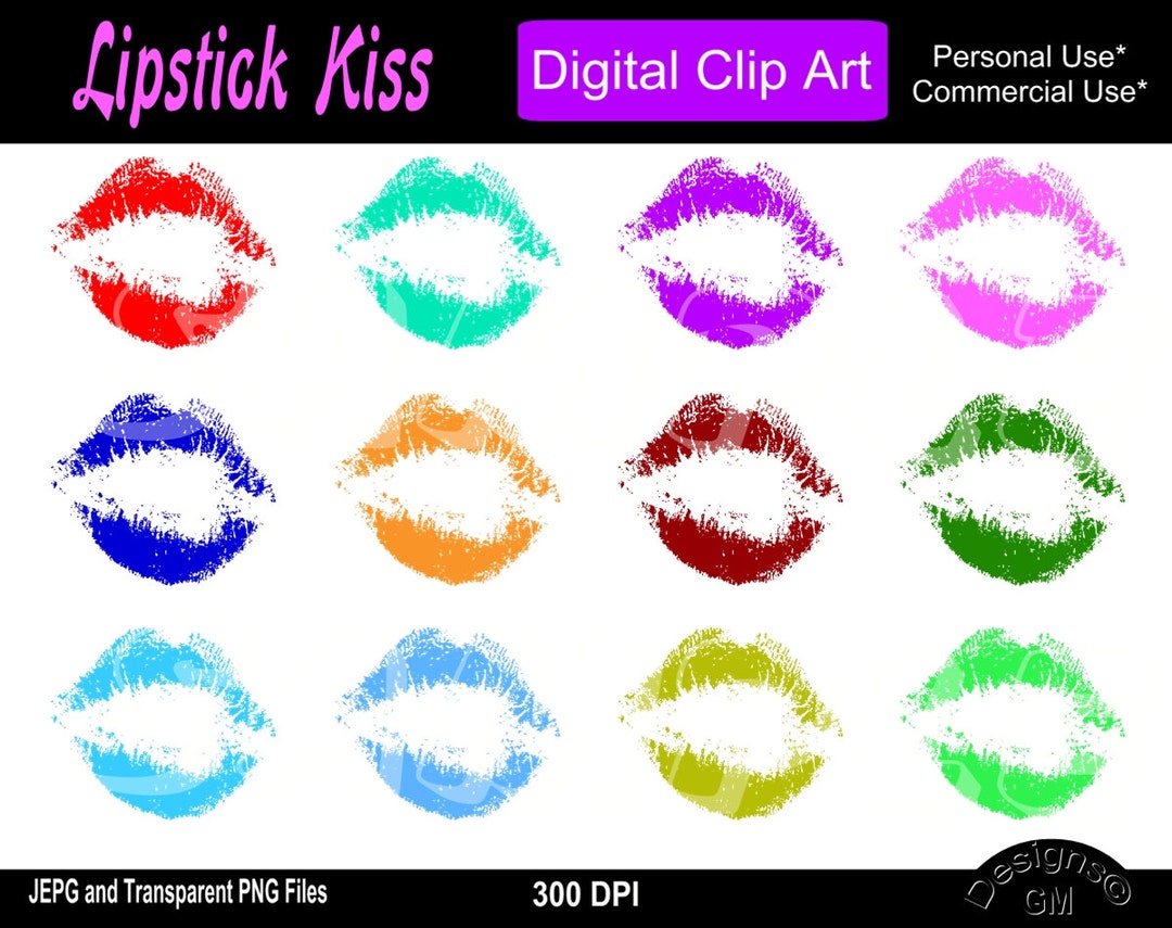 Valentines, Valentine, Clipart, Clipart Set, Kisses, Kiss, Swack, Lips ...