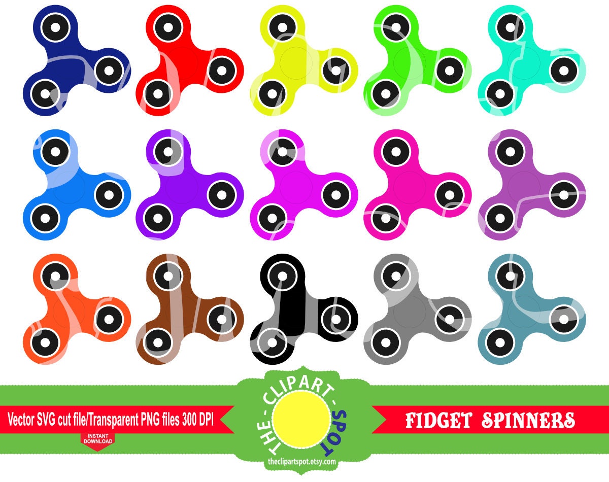 Fidget Spinner, Fidget Spinners, Fidget Spinner Clipart Set, Vector ...