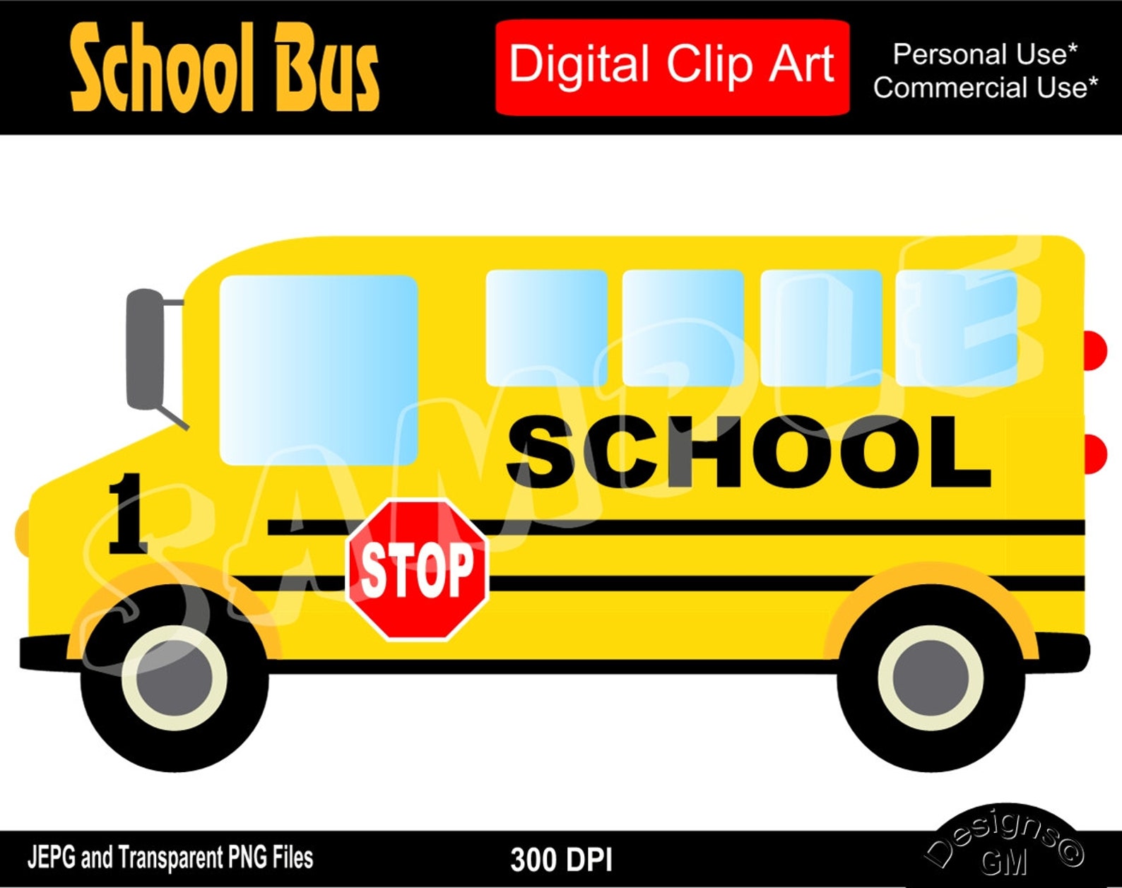 School Bus, School Bus Clipart, School Bus Transportation, Commercial ...