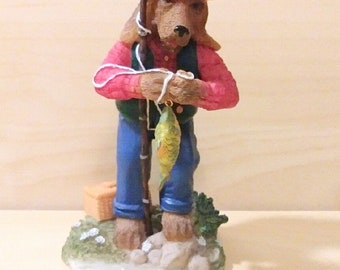 Fishing figurine | Etsy