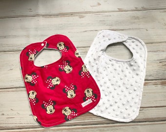 Minnie Mouse Bib - Etsy