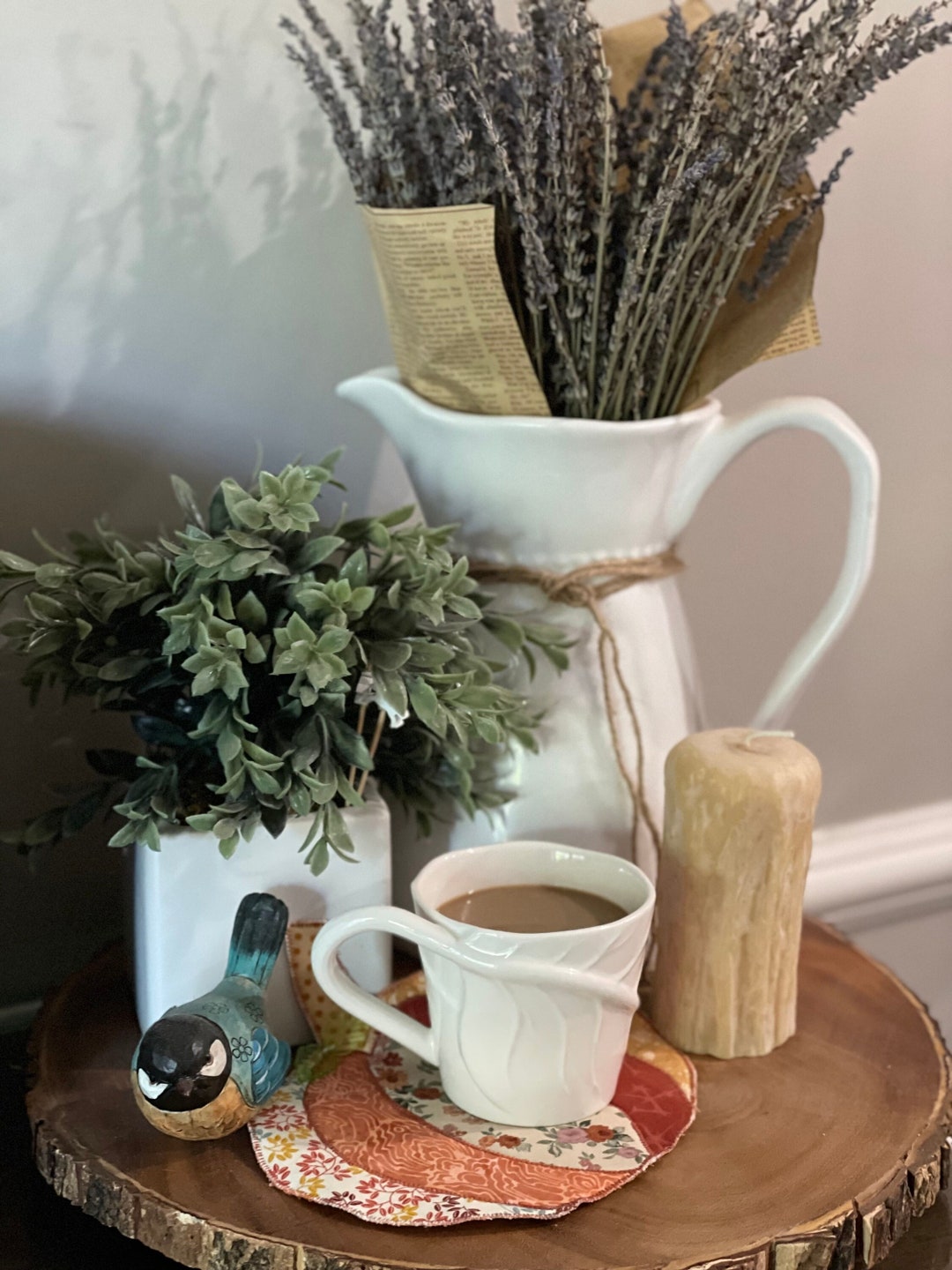 Mug Rug Pumpkin Mug Rug Shabby Pumpkin Mug Rug Birthday Gift Pumpkin ...