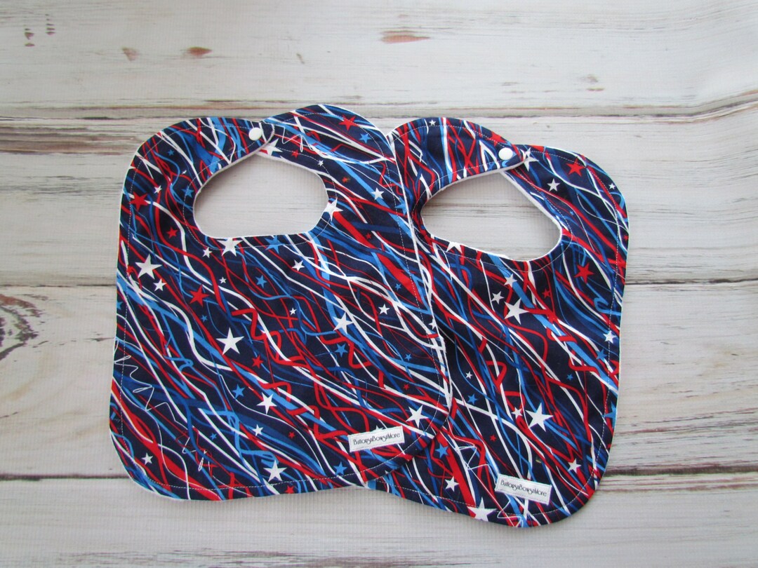 Organic Patriotic Toddler Bib Set, Patriotic Bib Set, Stars Bib Set ...