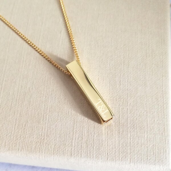 Gold Cube Necklace - Etsy
